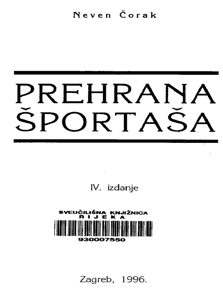 Neven Corak - Prehrana Sportasa PDF | PDF