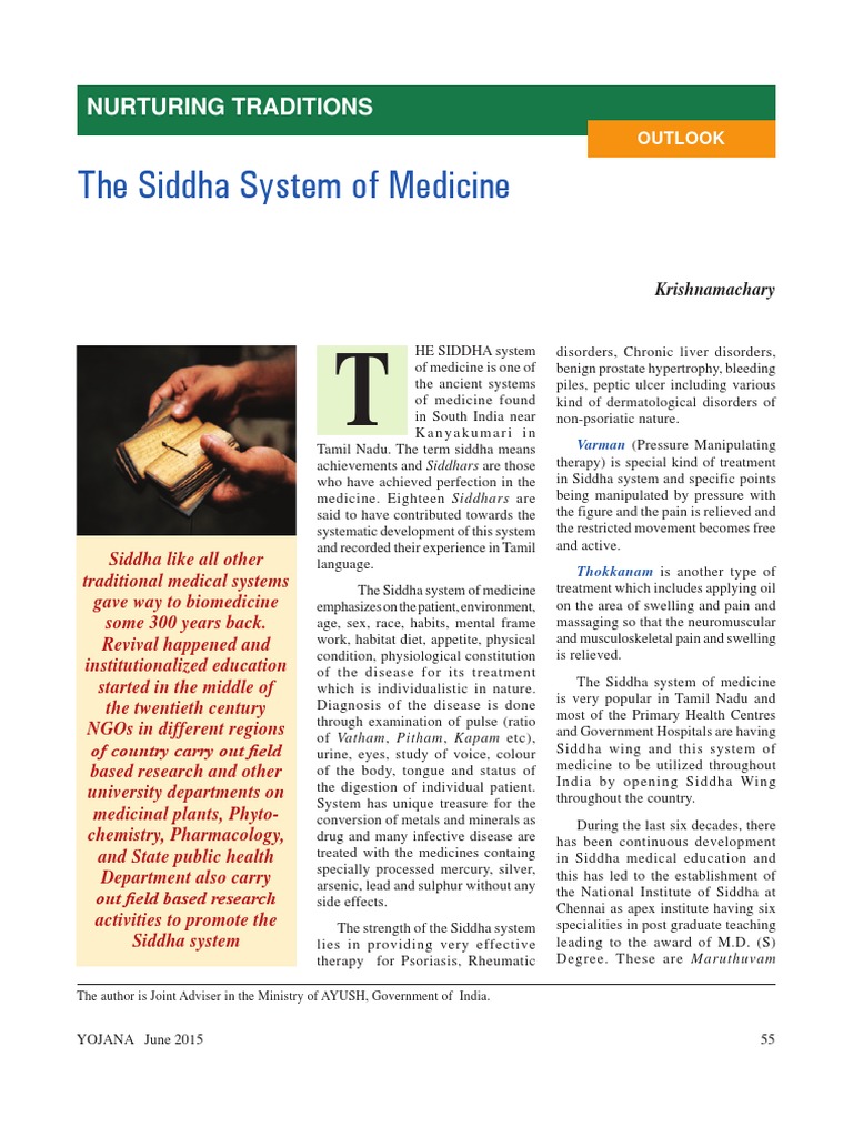 The Siddha System of Medicine | Physician | Pharmaceutical Drug