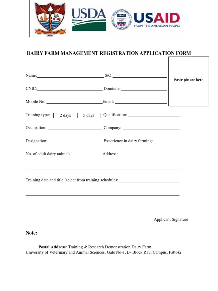 Dairy Farm Training Registration | PDF | Information | Business