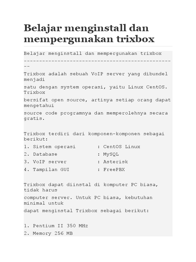 Install Trixbox | PDF