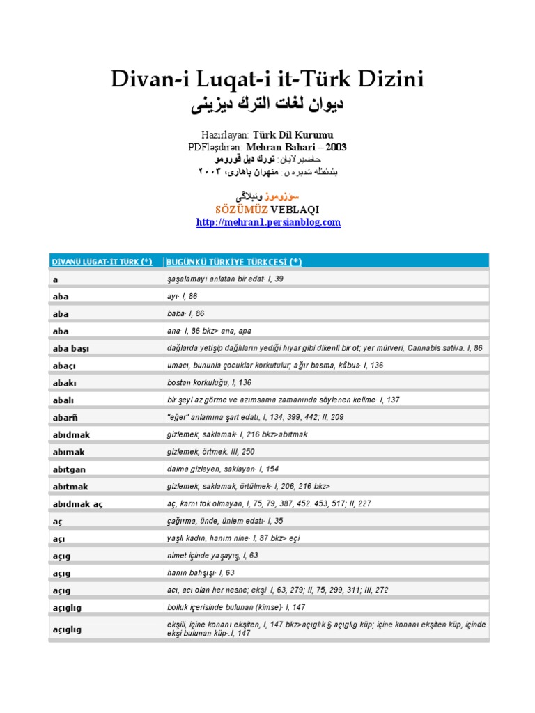 Kaşgarlı Mahmut - Divan-I Lugat-it'Türk PDF | PDF