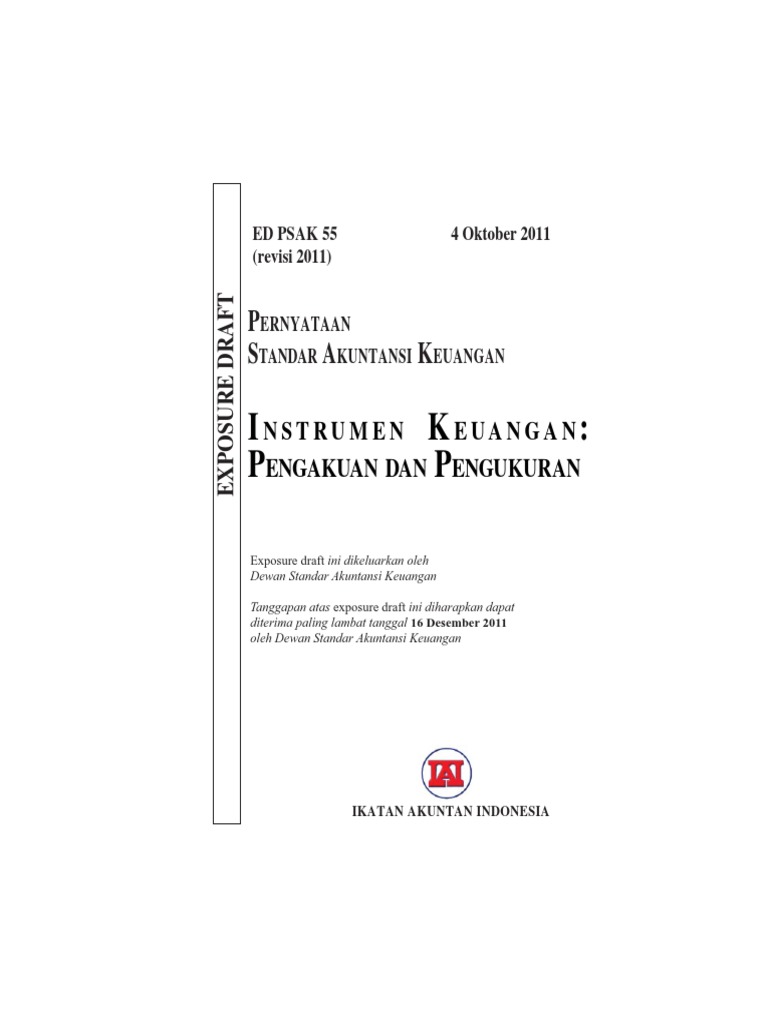 ED PSAK 55 (R11) Instrumen Keuangan - Pengakuan Dan Pengukuran PDF | PDF