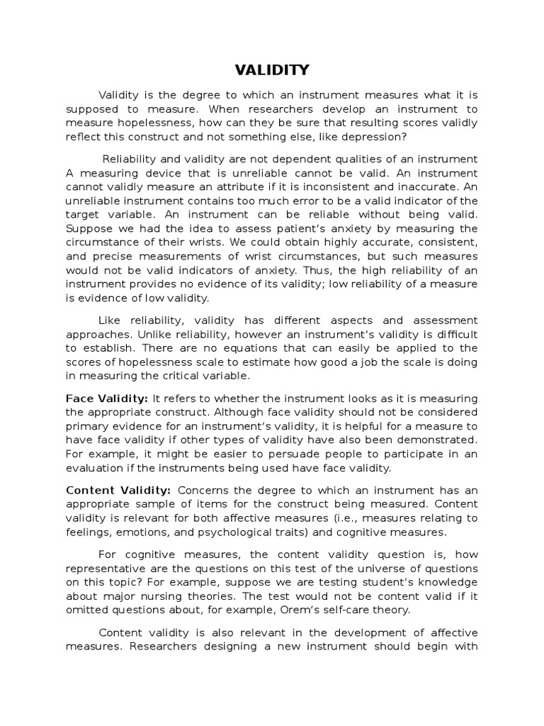 Validity | PDF | Validity (Statistics) | Epistemology