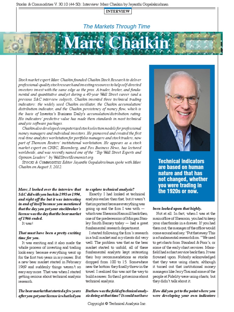 Marc Chaikin Interview (S&C Oct 2012) | PDF | High Frequency Trading ...