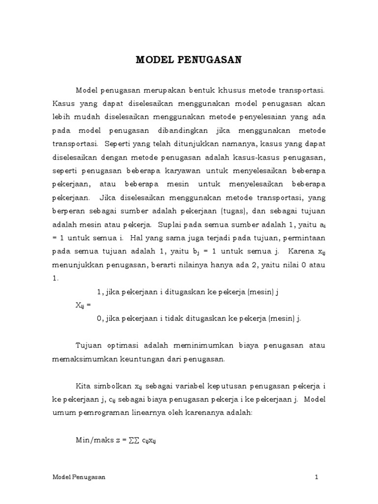 Model Penugasan | PDF | Metode & Bahan Ajar