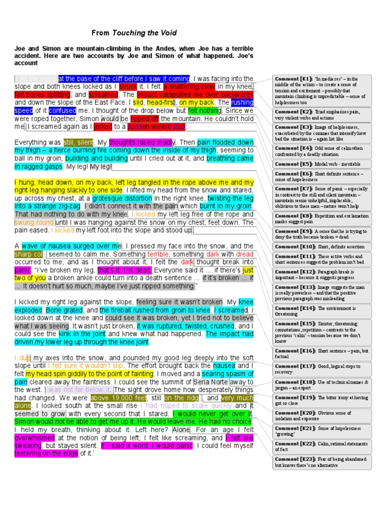 Touching The Void Analysis 2 | PDF