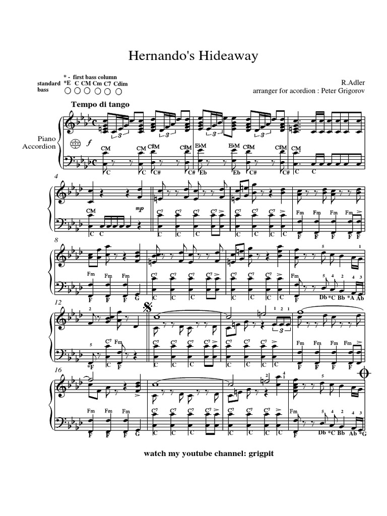 Hernando's Hideaway PDF | PDF | Musical Instruments | Leisure