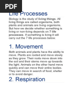 The 7 Life Processes | PDF