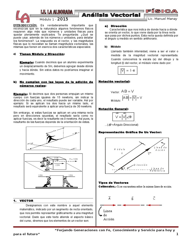 Fisica 2015-3ro Vectores | Descargar gratis PDF | Vector Euclidiano | Fuerza