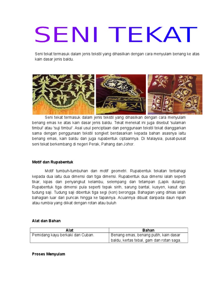 Seni Tekat | PDF