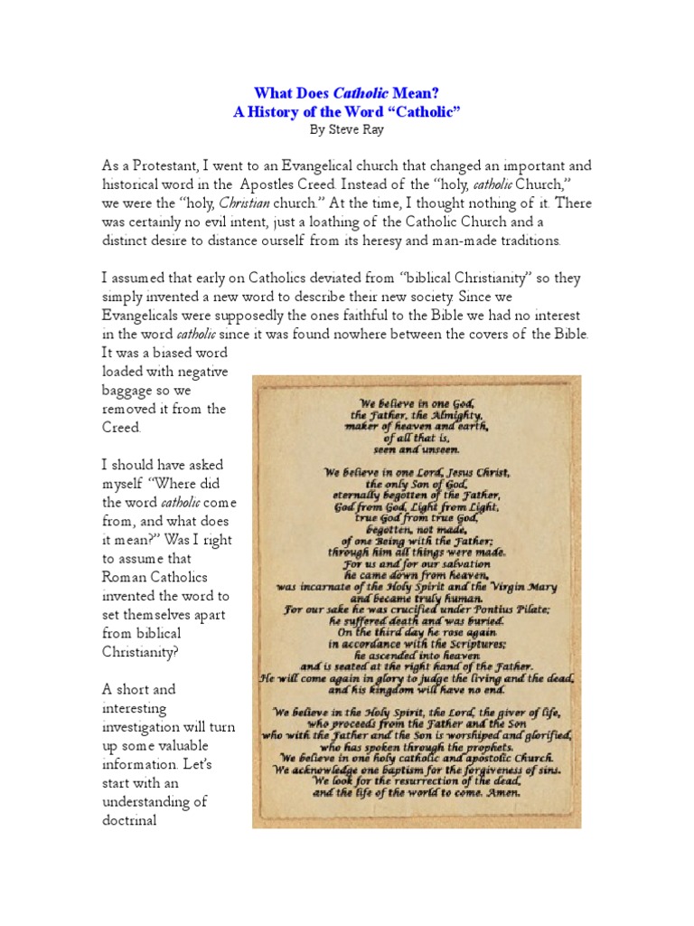 Catholic Word Mean | PDF