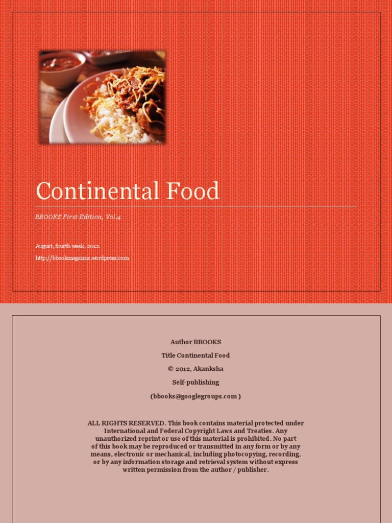 Continental Food | PDF | Cooking | Foods