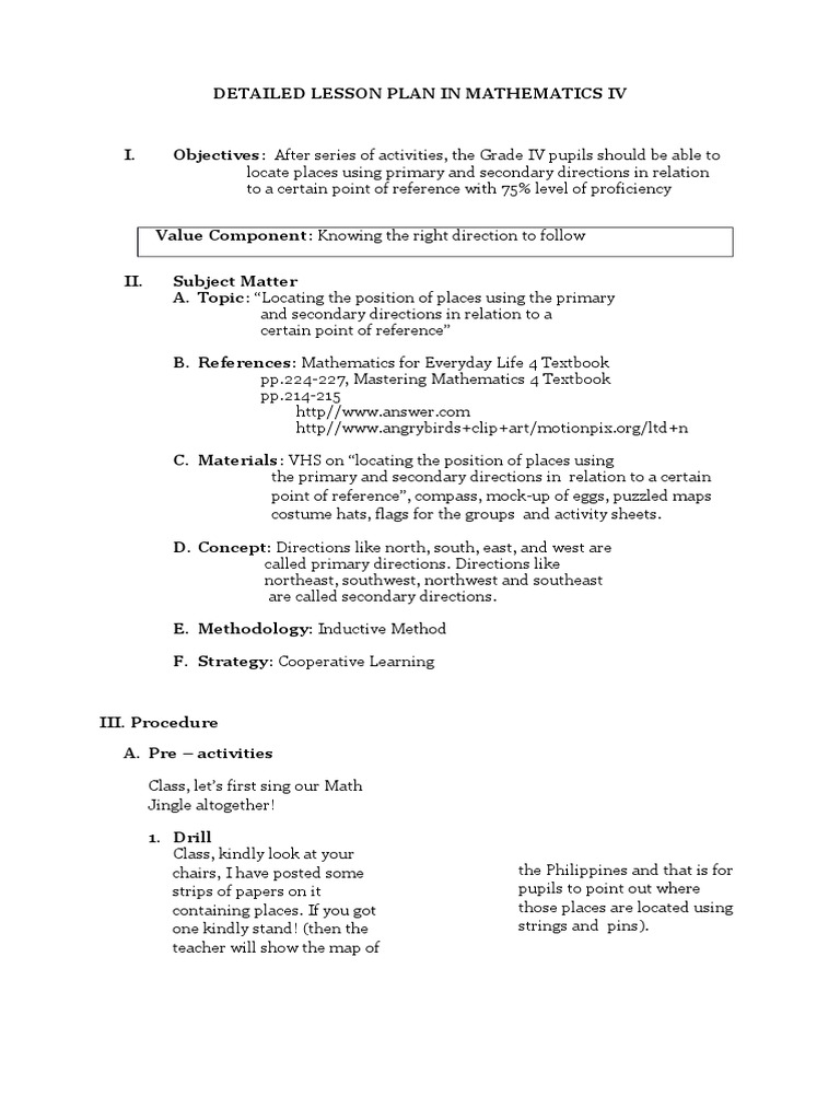 Detailed Lesson Plan in Mathematics IV | PDF | Subtraction | Teaching ...