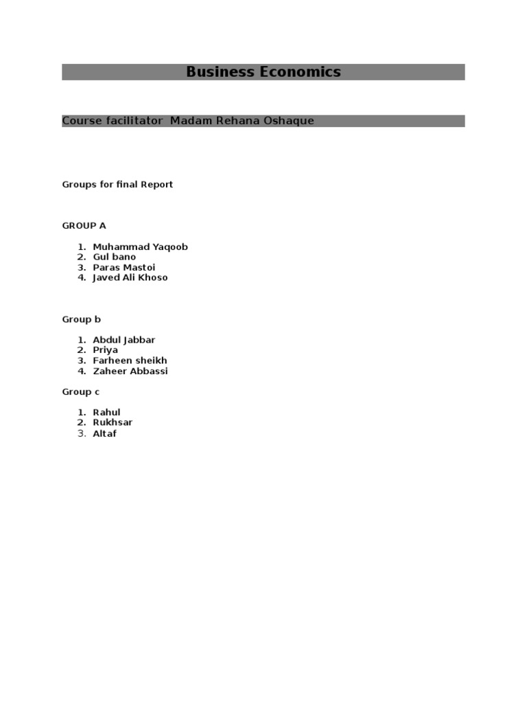 Business Economics | PDF