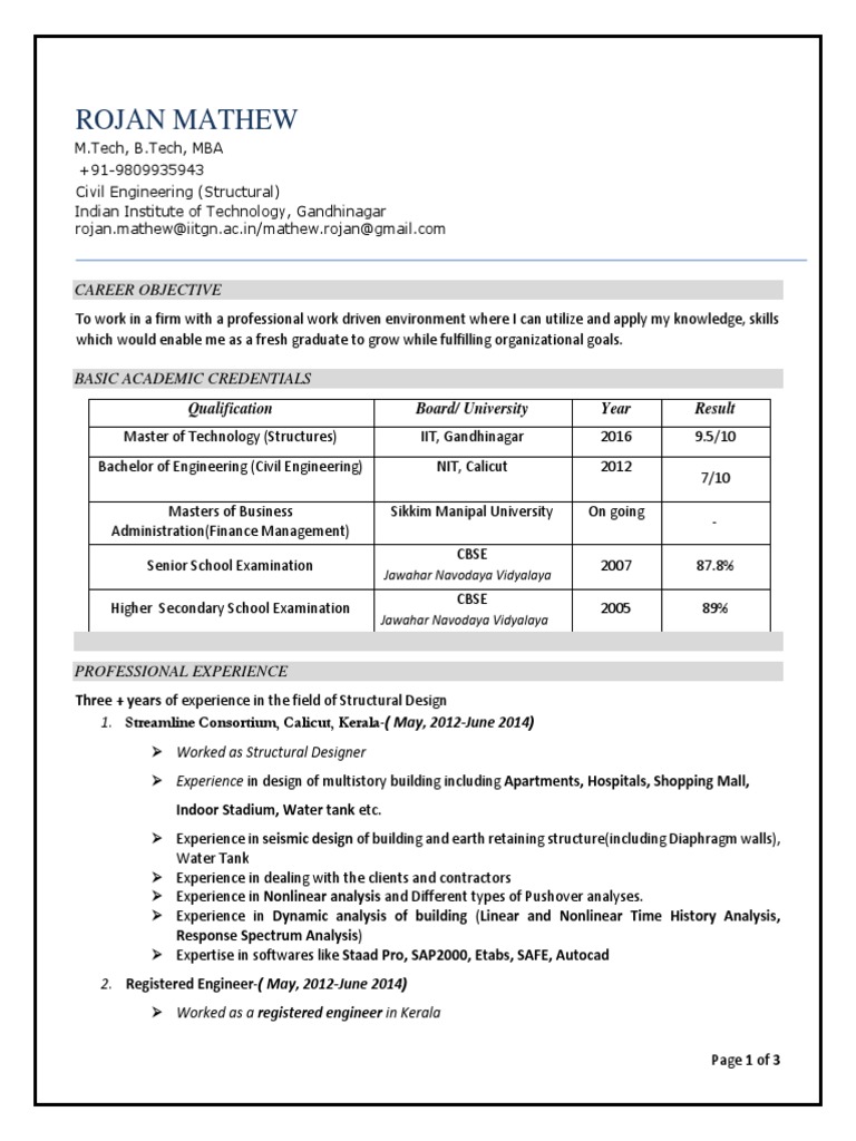 Rojan Mathew Updated CV | PDF | Academia | Science And Technology