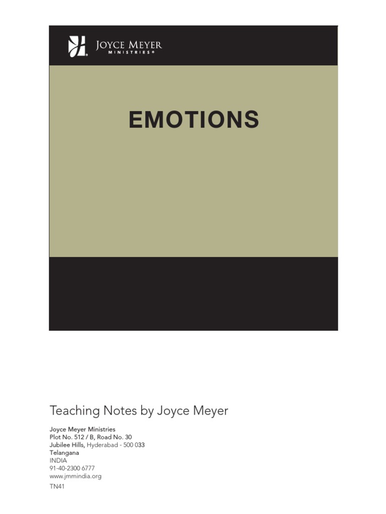 Emotions: Teaching Notes by Joyce Meyer | Download Free PDF | Joshua ...