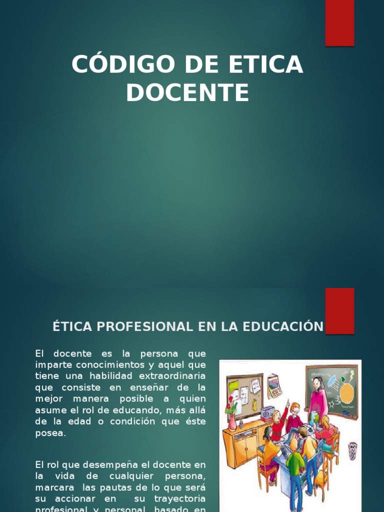 Codigo de Etica Docente Mejorado | PDF | Ética profesional | Maestros
