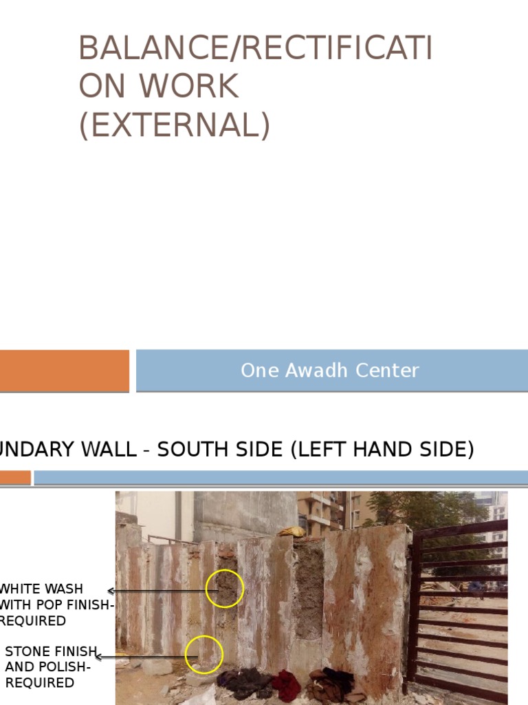 Pending External Work in Construction | PDF