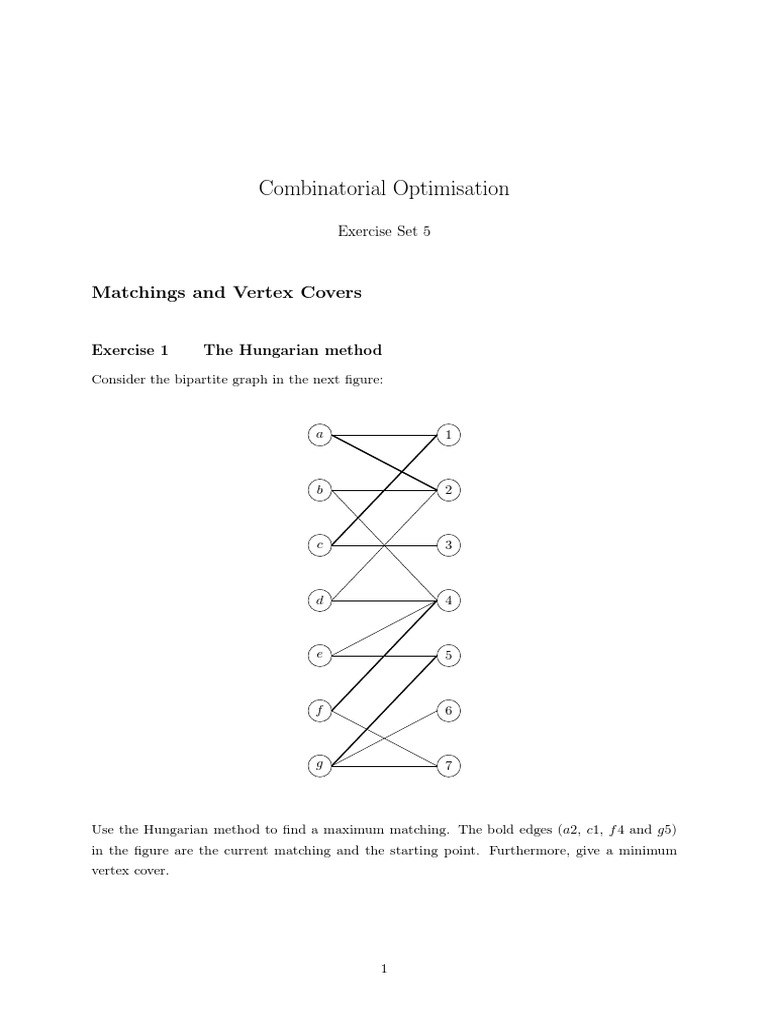 ExerciseSet5 Combinatorial Optimalisation | PDF