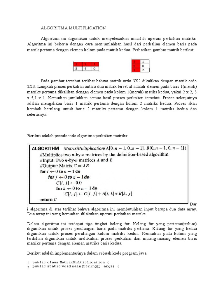 Algoritma Multiplication | PDF | Metode & Bahan Ajar