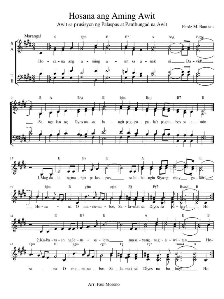 Hosana Ang Aming Awit | PDF