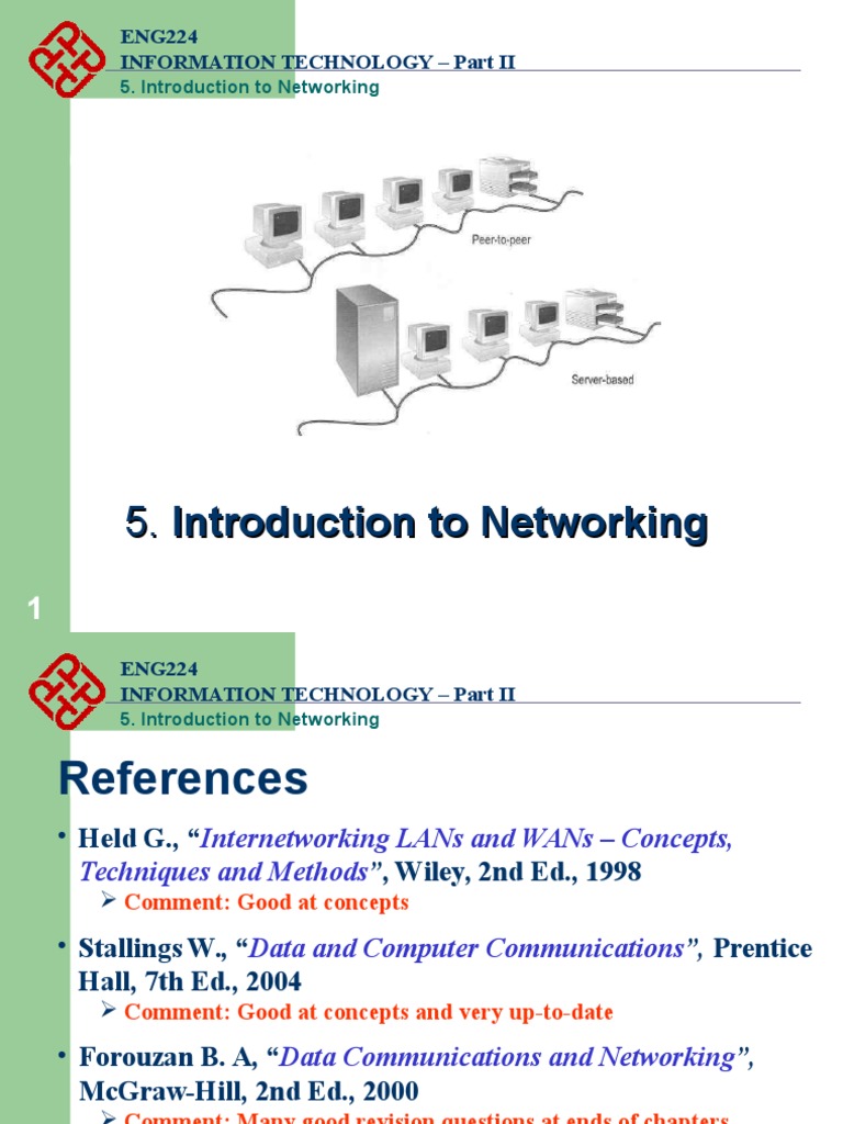 5 Intro To Networking | PDF | Network Topology | Transmission Medium