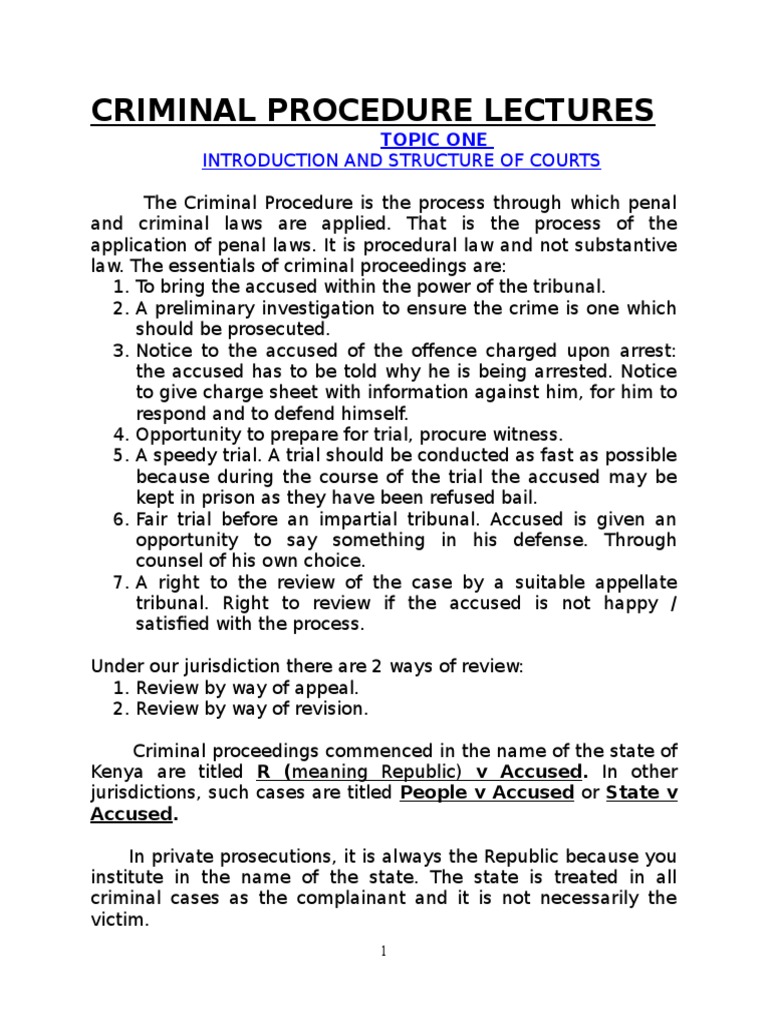 Criminal Procedure Notes - Kuc | PDF | Criminal Procedure In South ...