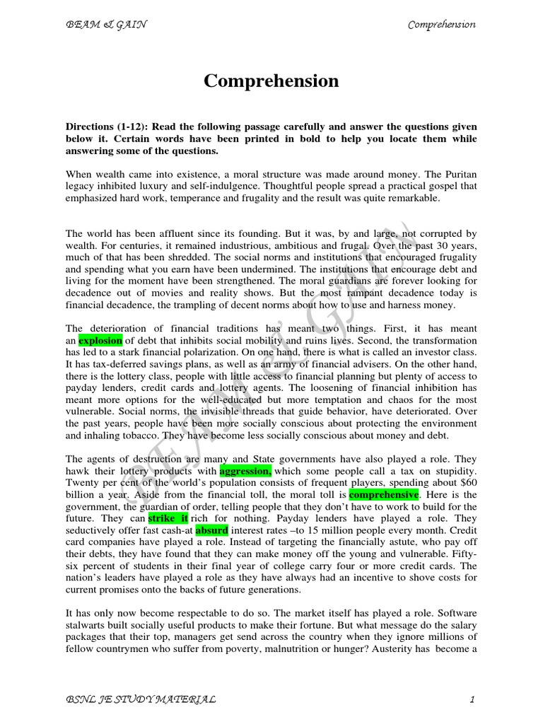 Reading Comprehension | PDF | Corruption | Mosquito