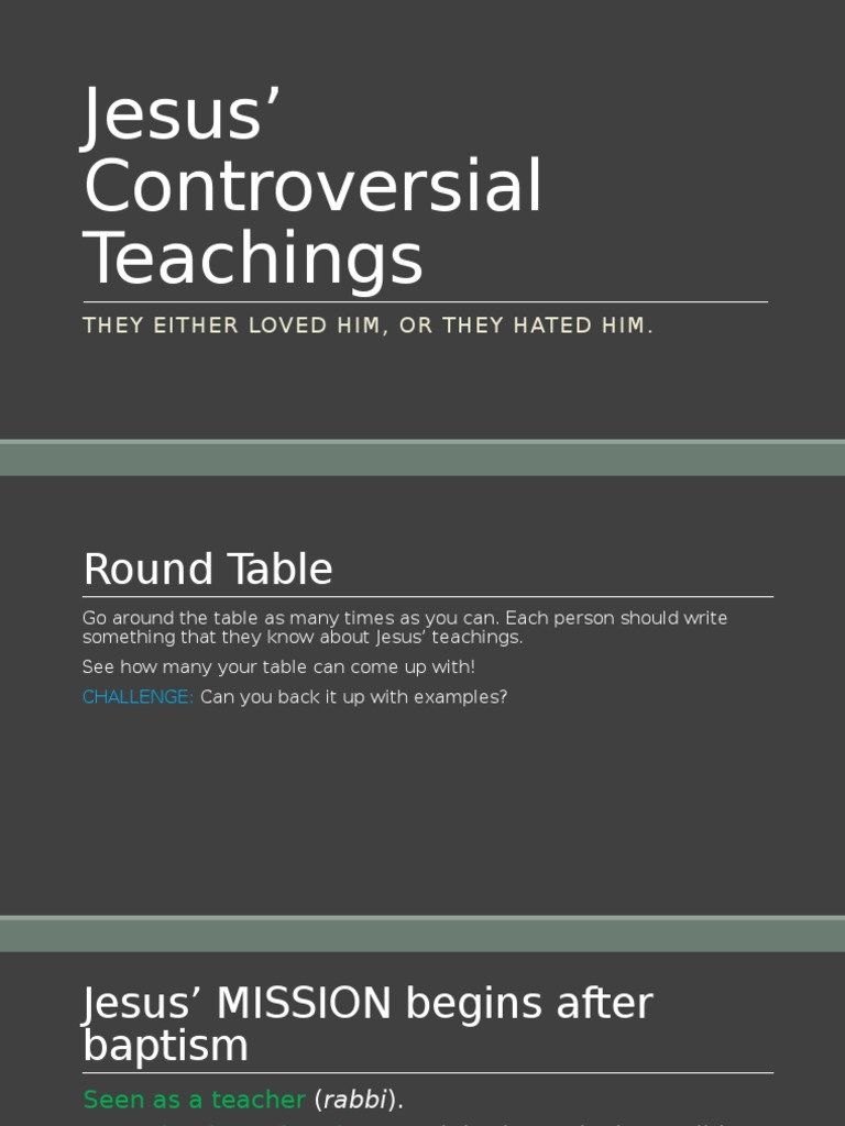 Jesus' Controversial Teachings | PDF | Gospel Of Matthew | Jesus