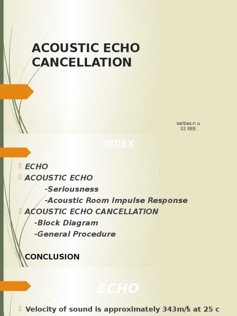 Acoustic Echo Cancellation | PDF | Signal Processing | Sound