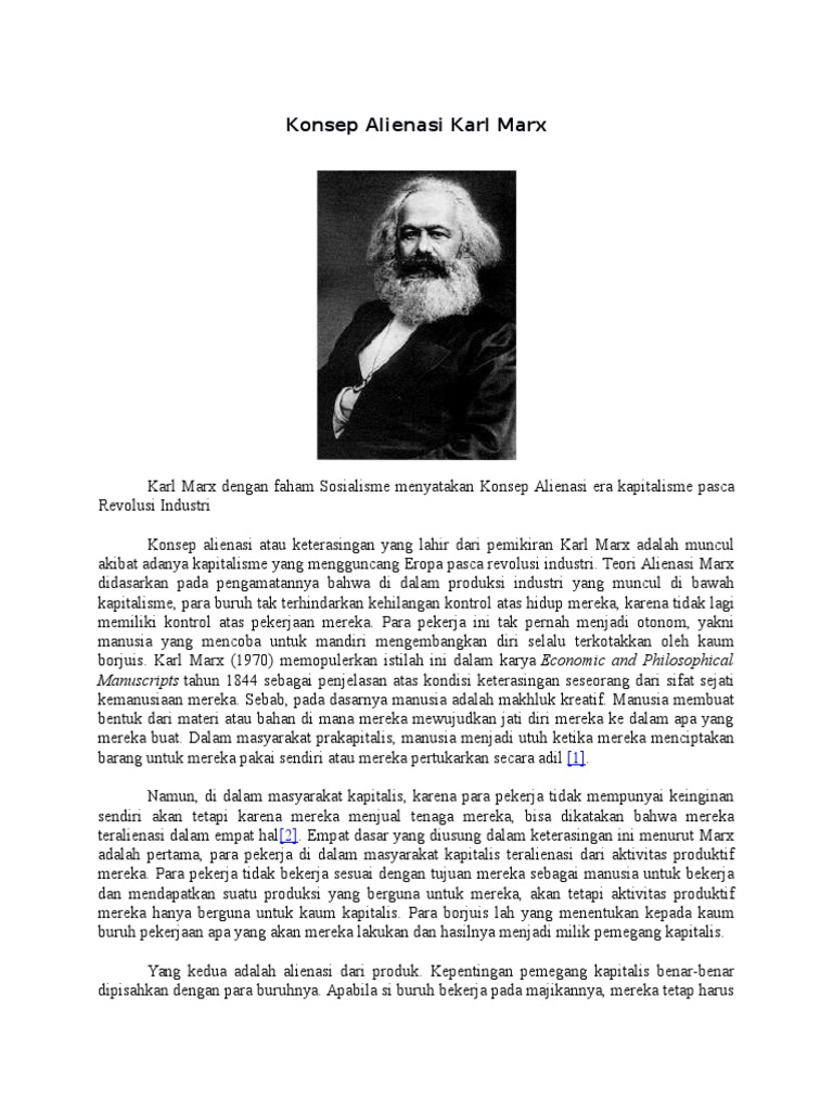 Konsep Alienasi Karl | PDF | Ilmu Sosial