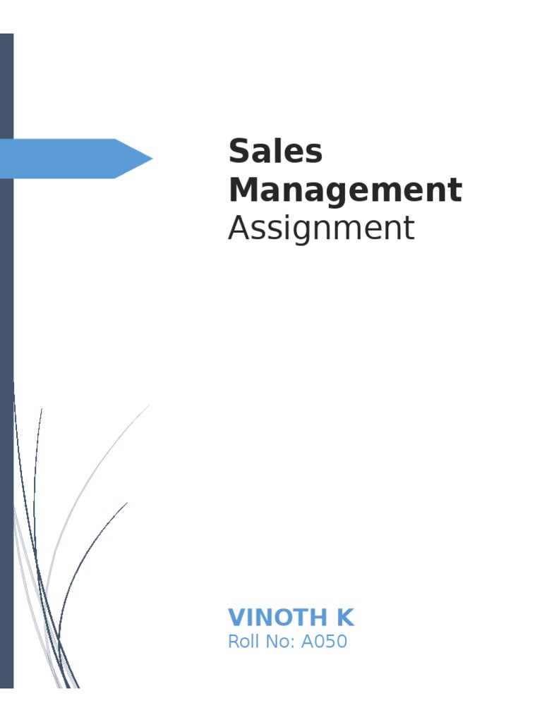 Sales Management: Assignment | PDF | Sales | Customer Relationship ...