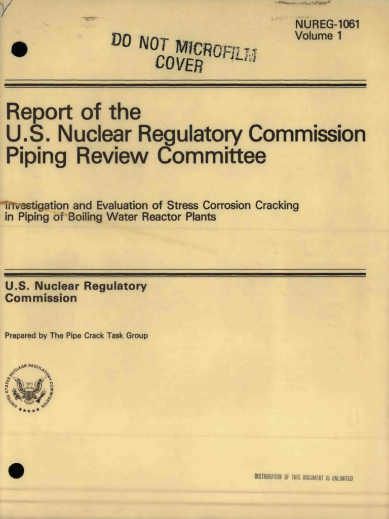 NUREG-1061 Vol.1 PDF | PDF | Nuclear Regulatory Commission ...