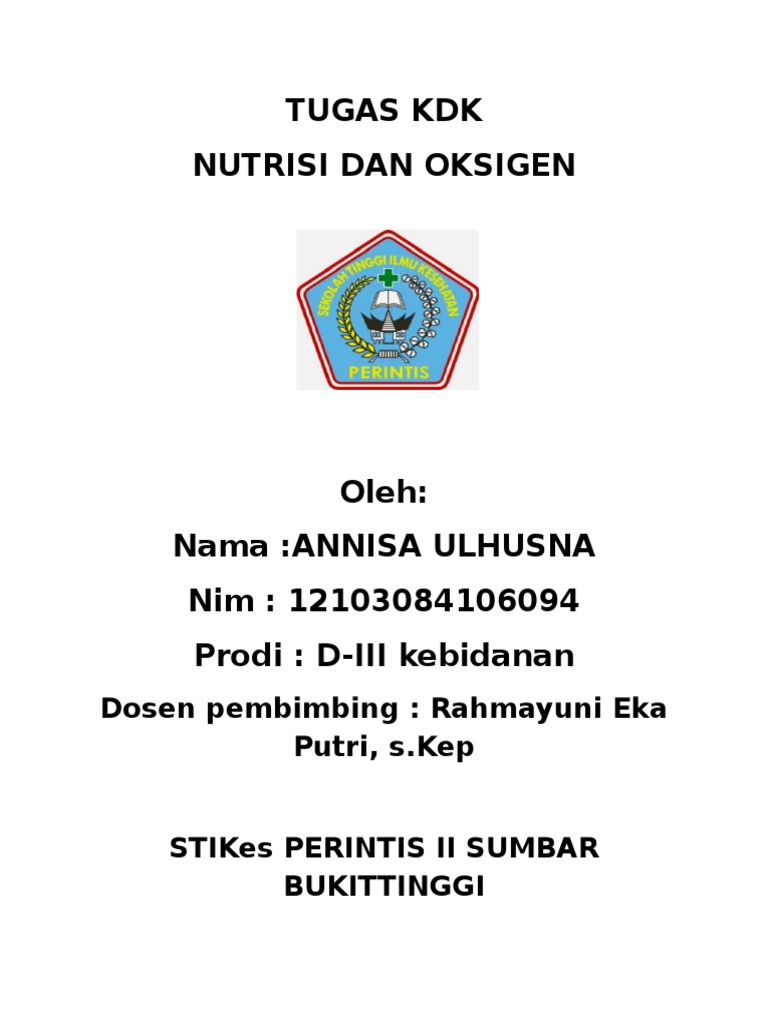 Tugas KDK Nutrisi Dan Oksigen | PDF