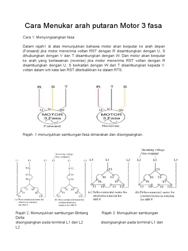 Cara Mengubah Arah Putaran Motor 3 Fasa | PDF | Teknologi & Rekayasa