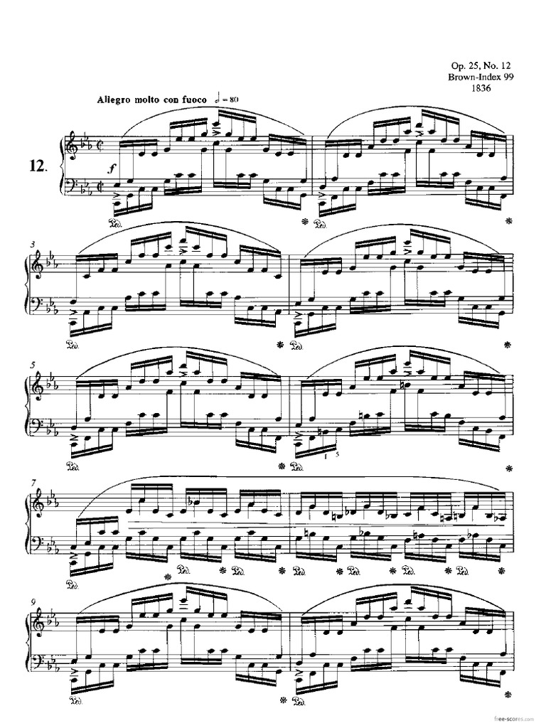 Chopin Etude Opus 25 No 12 Sheet Music | PDF