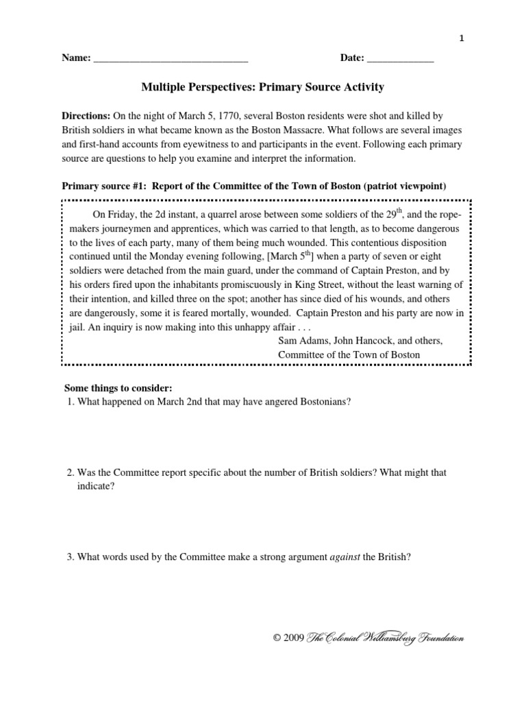 Boston Massacre Assignment | PDF | Violence | Armed Conflict