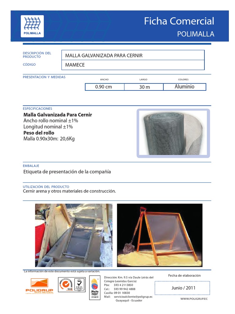 FC Malla Galvanizada Cernir Arena PDF | PDF