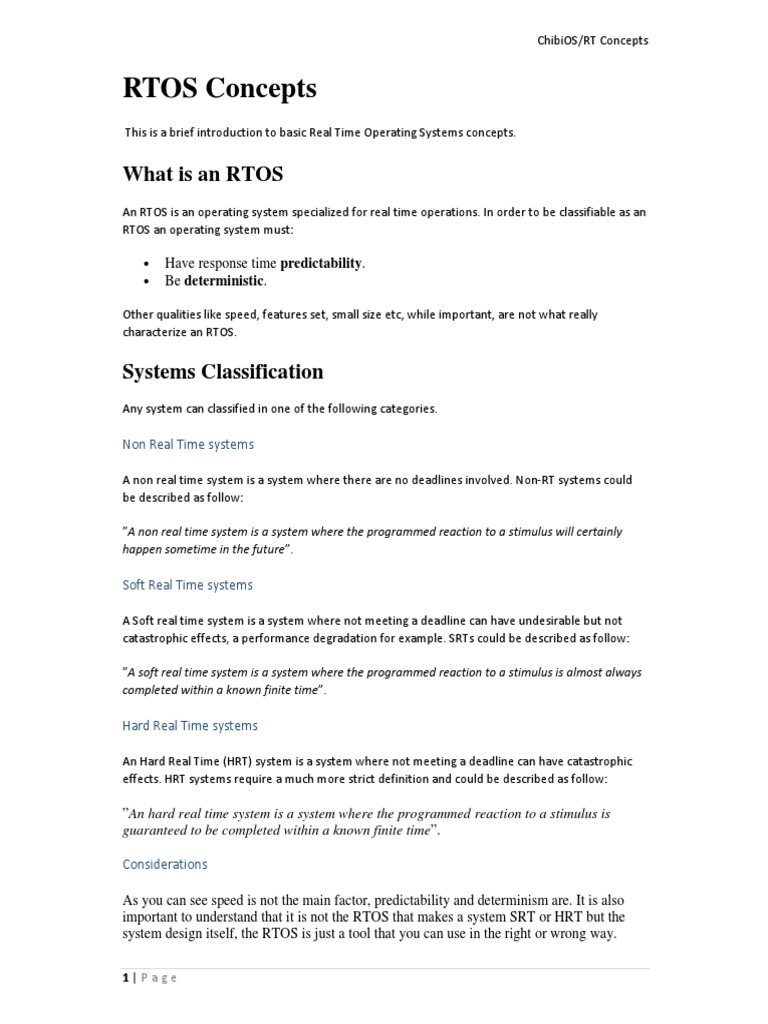 ChibiOS Concepts | PDF | Thread (Computing) | Real Time Computing
