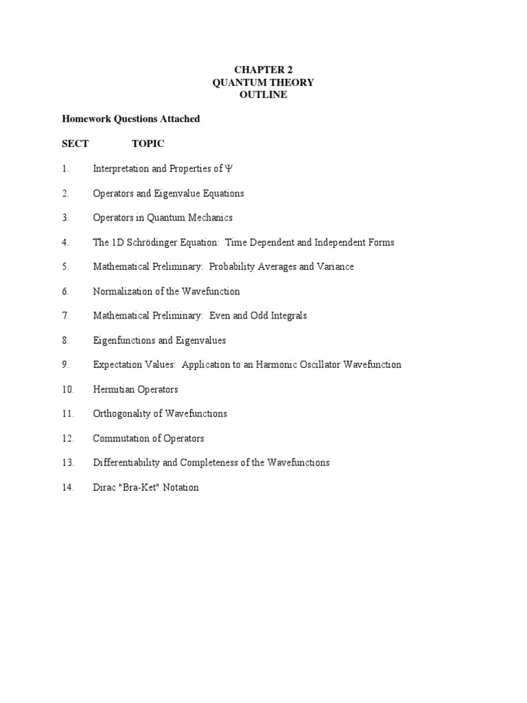 QFT Outlines | PDF | Wave Function | Schrödinger Equation
