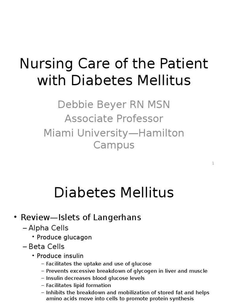 Nursing Care for Diabetes Mellitus | PDF | Diabetes Mellitus | Diabetes ...
