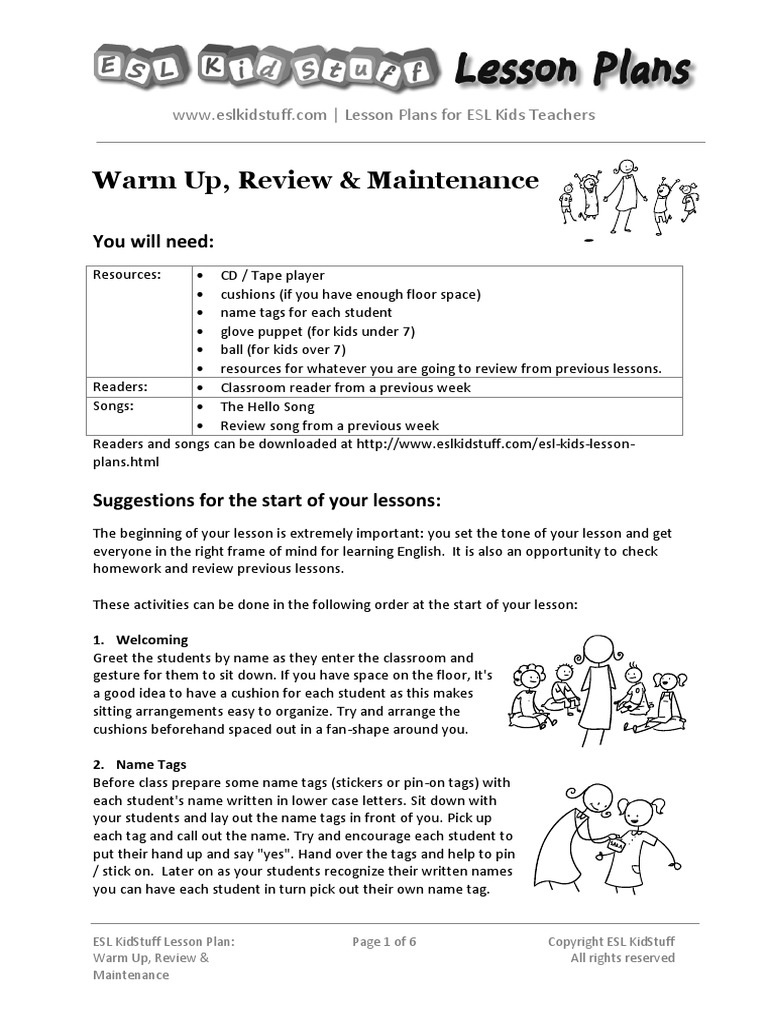 Warm Up Lesson Plans | PDF | Lesson Plan | Classroom
