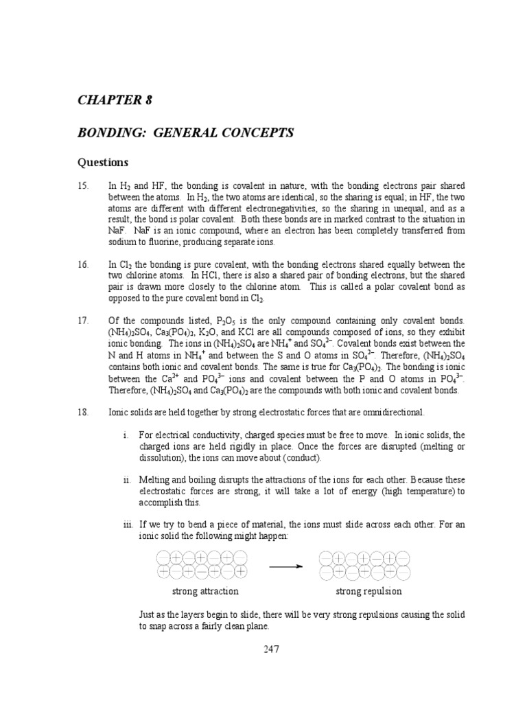 Solutions Manual Chapter8 PDF | PDF | Chemical Polarity | Chemical Bond