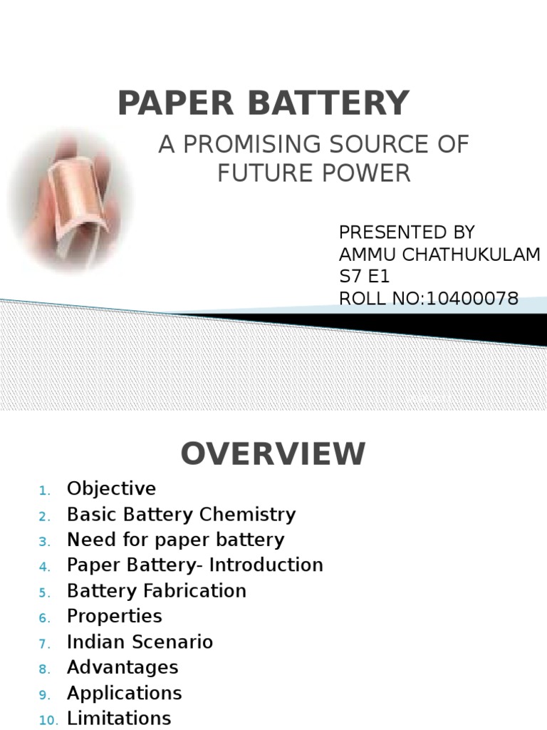 Paper battery | Carbon Nanotube | Paper | Free 30-day Trial | Scribd