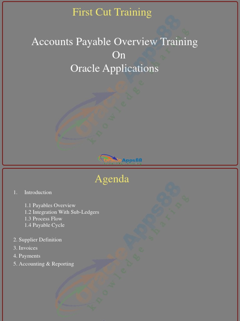 Oracle AP Training Document | PDF | Accounts Payable | Payments