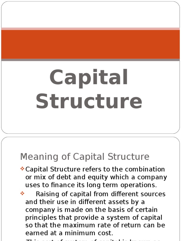 Capital Struture | PDF | Capital Structure | Financial Capital