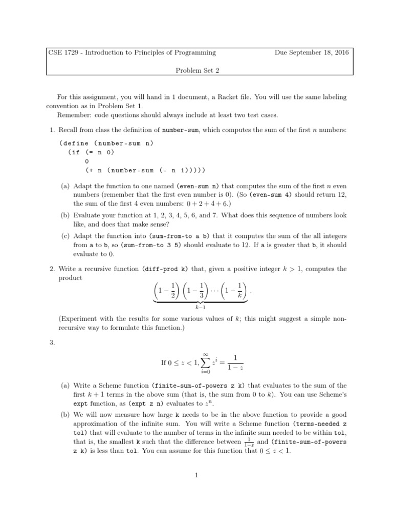 Problem Set 2 | PDF | Integer | Function (Mathematics)