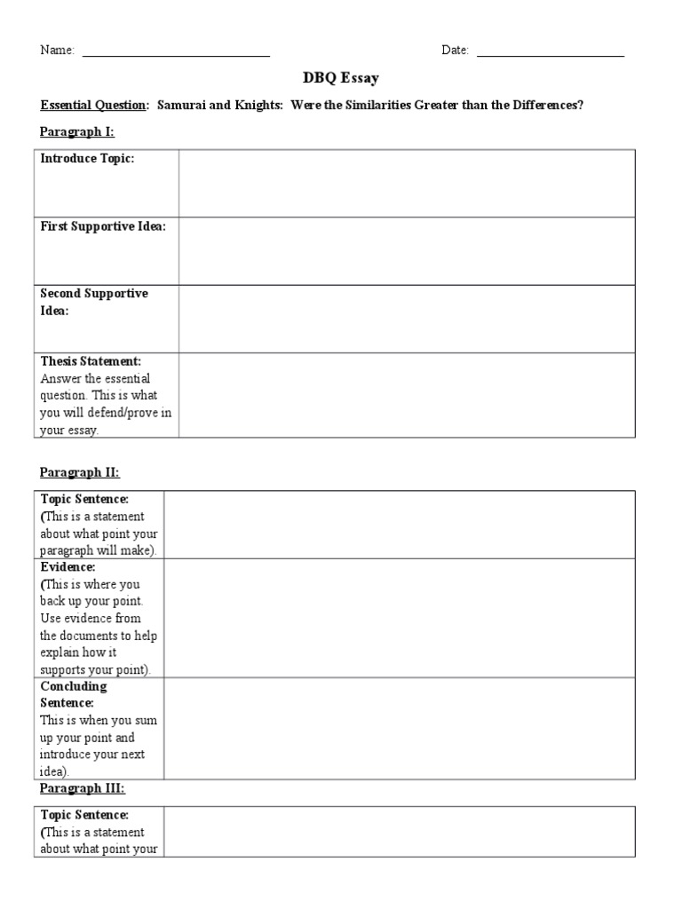 Samurai vs. Knights DBQ Essay Guide | PDF | Philosophy