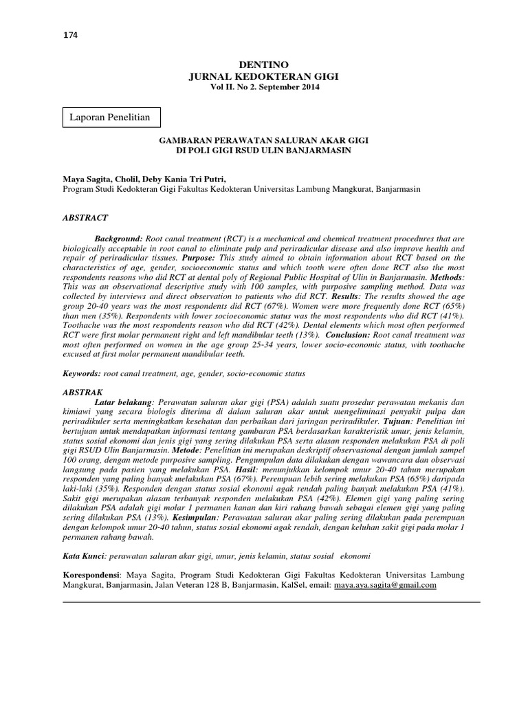 Gambaran Perawatan Saluran Akar Gigi | PDF | Human Tooth | Dental Anatomy