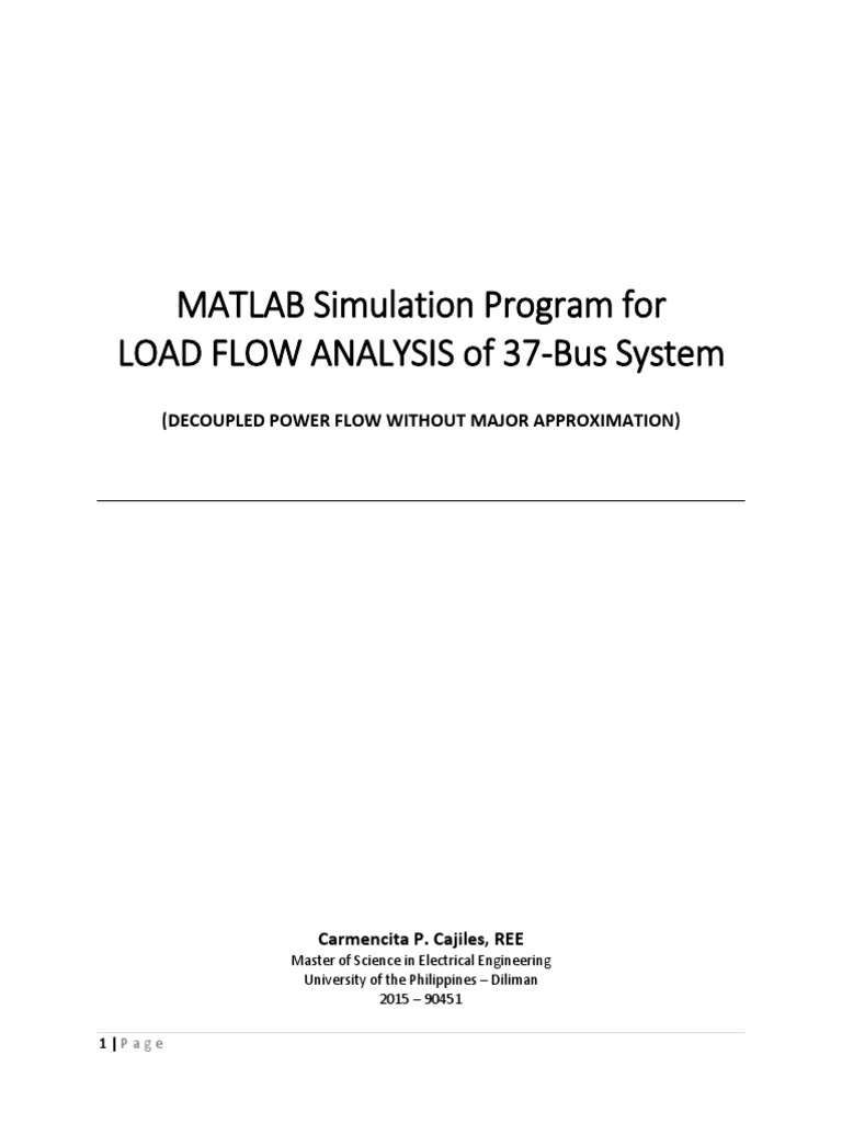Load Flow Analysis of IEEE 37-Bus System | PDF | Electrical Engineering ...
